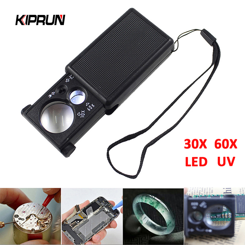KIPRUN 30X 60X Handheld Magnifying Glass Tools, Foldable 3 in 1 30X 60X ...