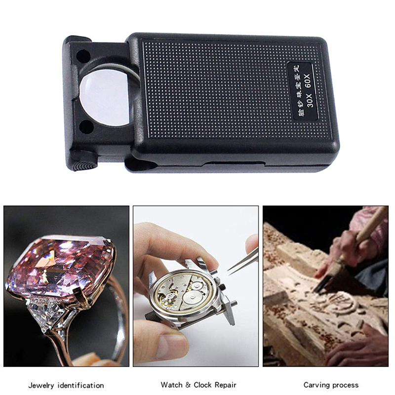 KIPRUN 30X 60X Handheld Magnifying Glass Tools, Foldable 3 in 1 30X 60X ...