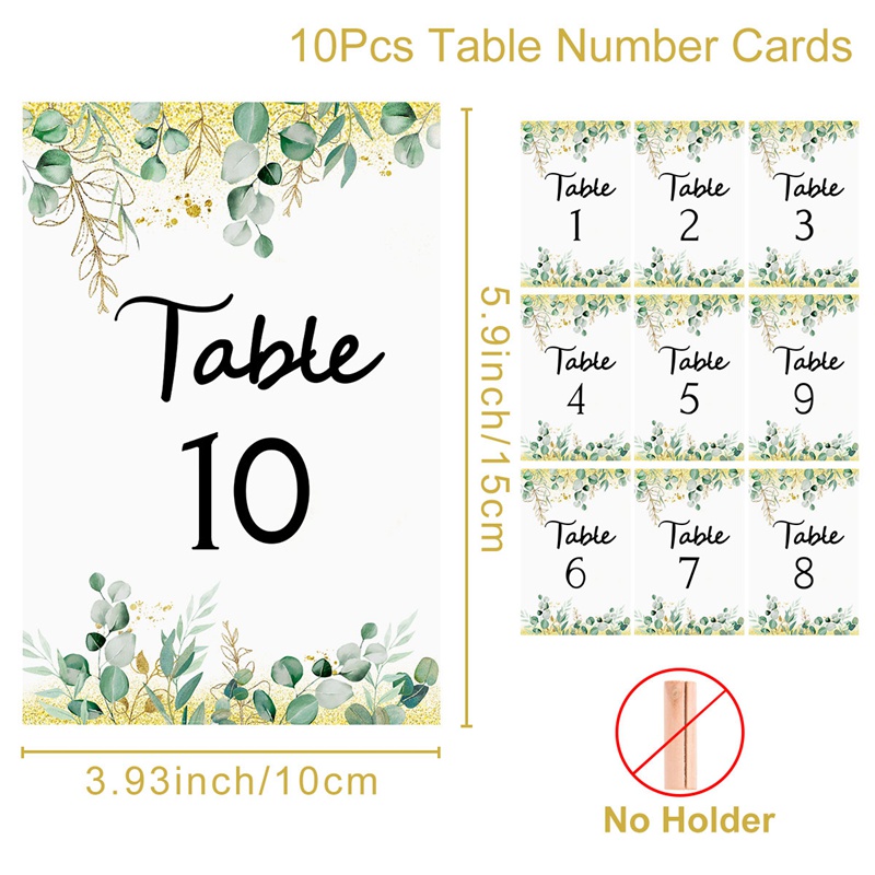 10PCS Table Numbers Cards For Wedding Reception Gold Leaves Wedding ...