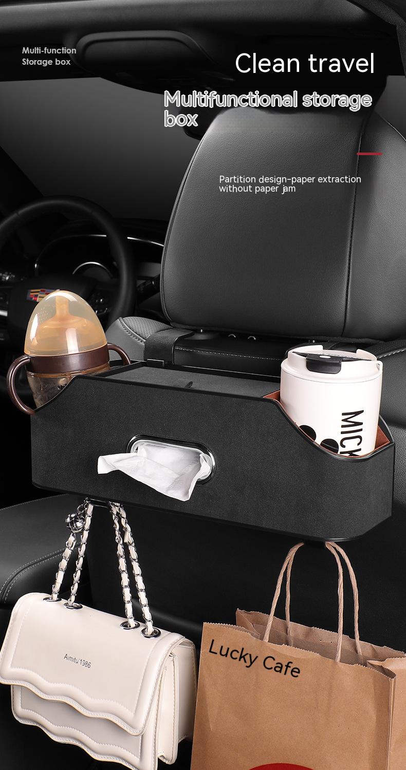 Car Seat Back Storage Box Hanging Bag multifunctional tissue box Car ...
