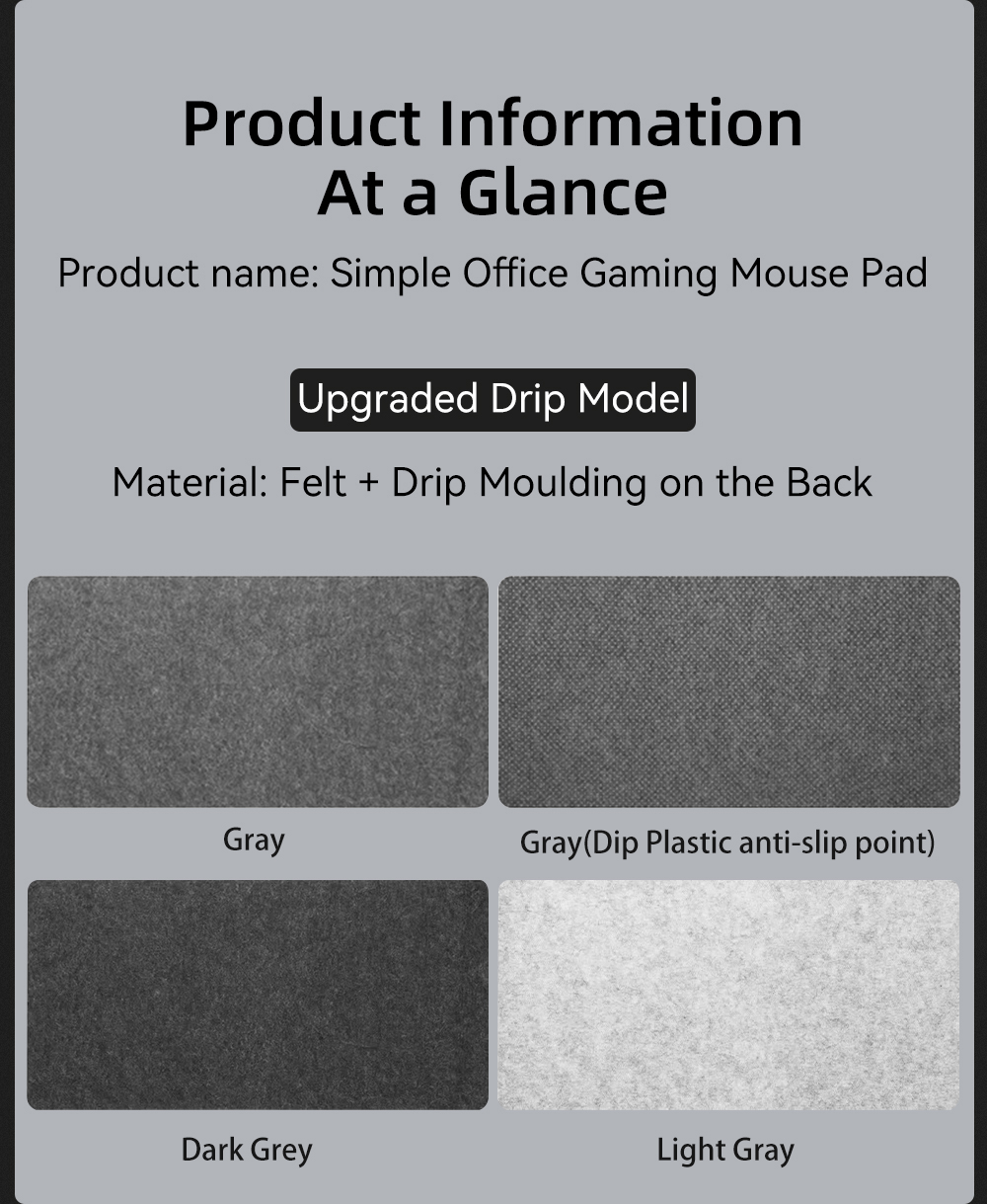 Large Size Office Computer Desk Protector Mat Table Wool Felt Mouse Pad ...