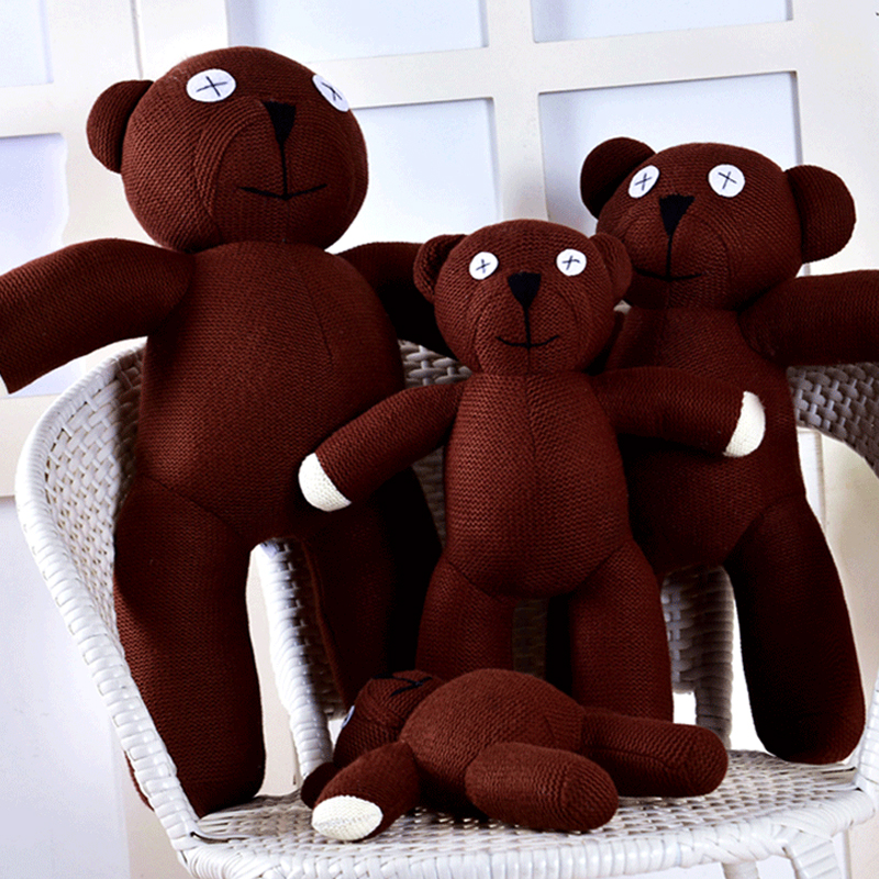 25cm Creative Dressing Mr.Bean Teddy Bear Plush Doll Stuffed Soft Brown ...