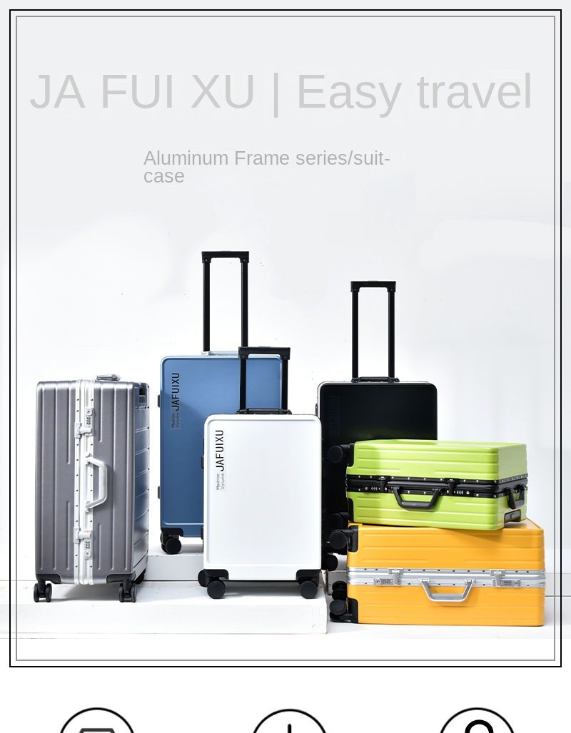 Aluminum Frame Suitcase With Silent Universal Wheels 18/20/24/26 inch ...