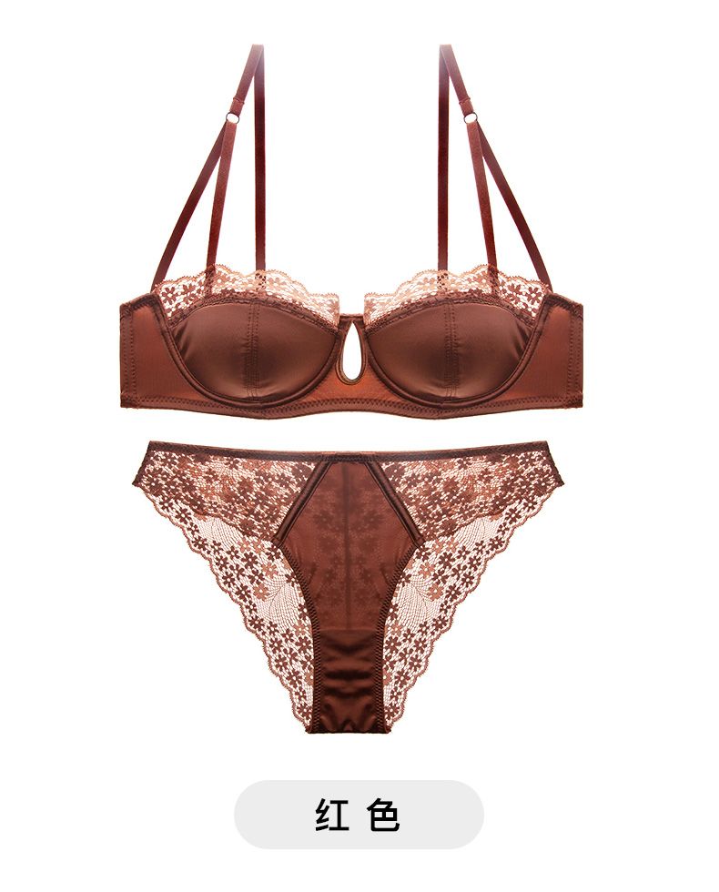 [Original Design] One-Quarter Cup Half Cup Underwear Small Breasts Push ...