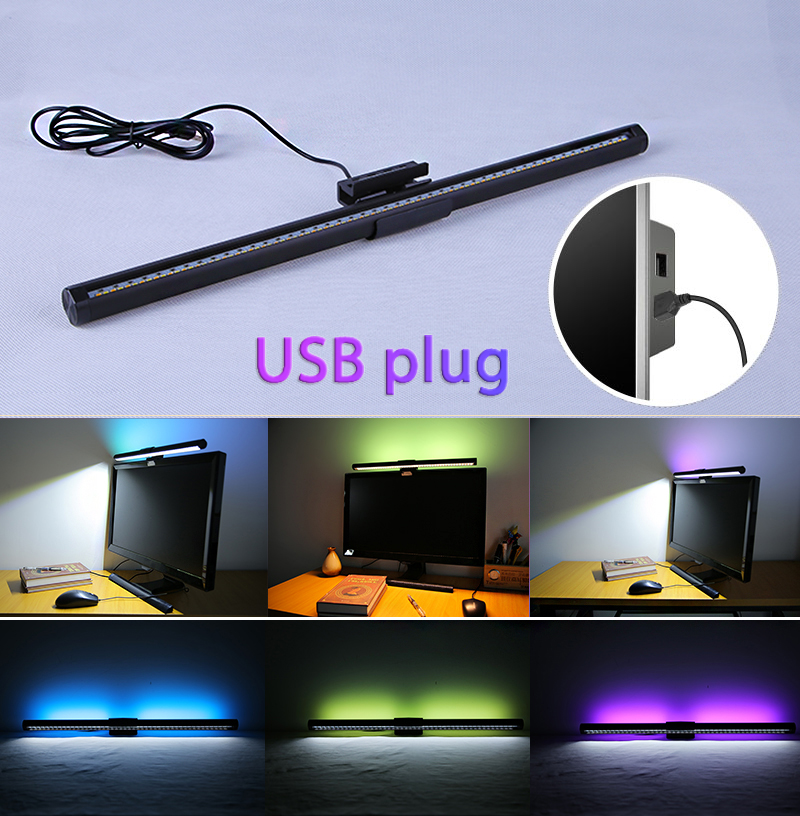 5 Colors Led Monitor Light Bar RGB Dimmable For Curve Screen Hanging ...