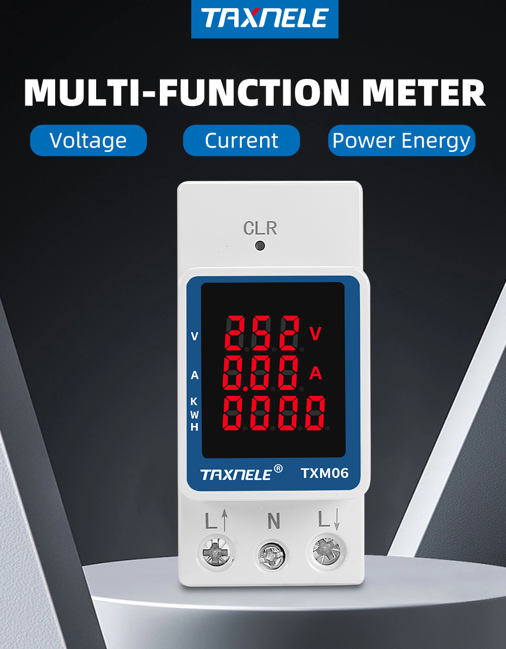 Din Rail Electricity Digital Meter Power Energy Voltmeter Ammeter kWh ...