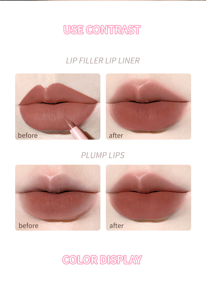 Gege Bear Lipliner Shimmer Matte Lip Liner Pencil Long Lasting Lipstick ...