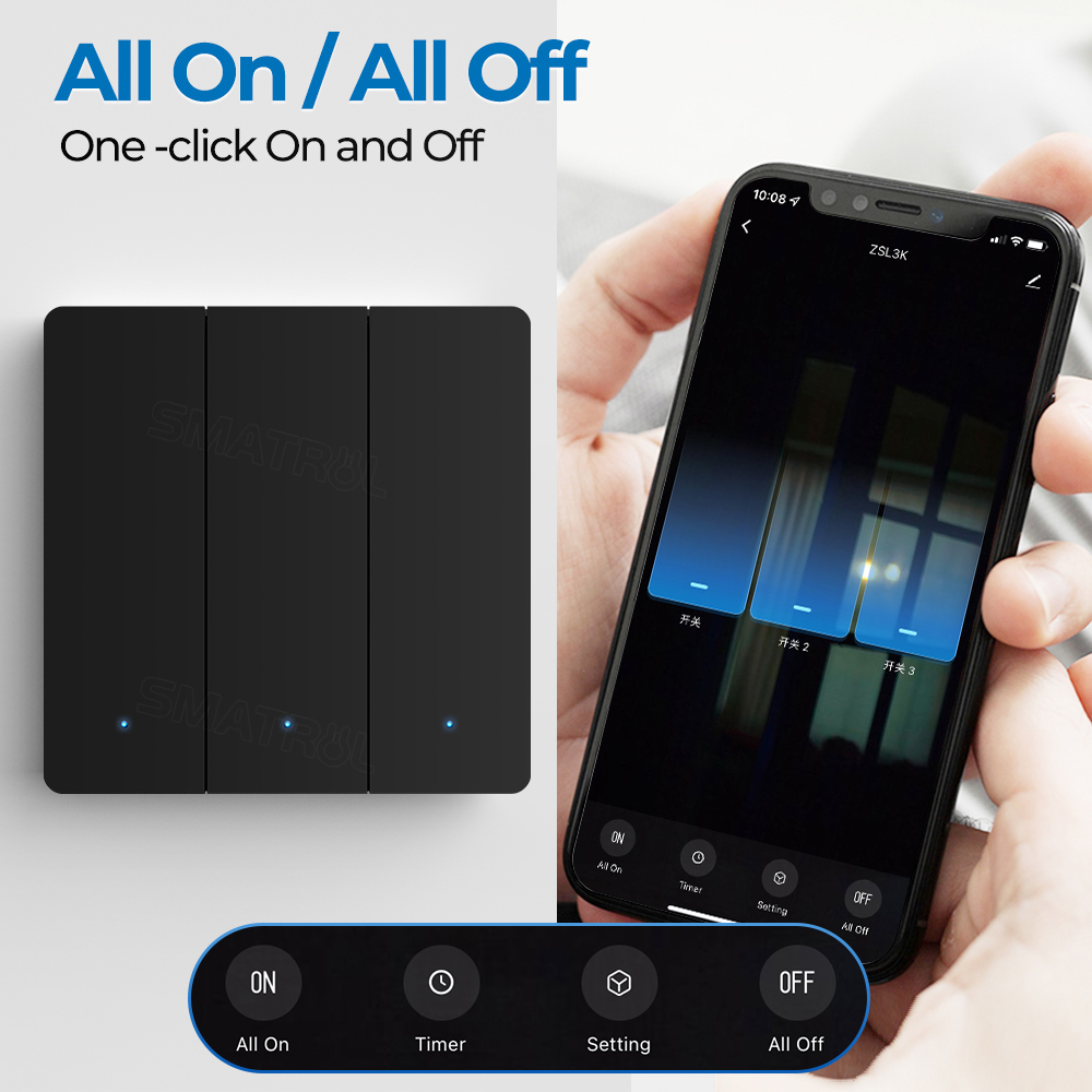 SMATRUL Tuya Zigbee Smart Switch Smart Switch No Neutral No Capacitor ...