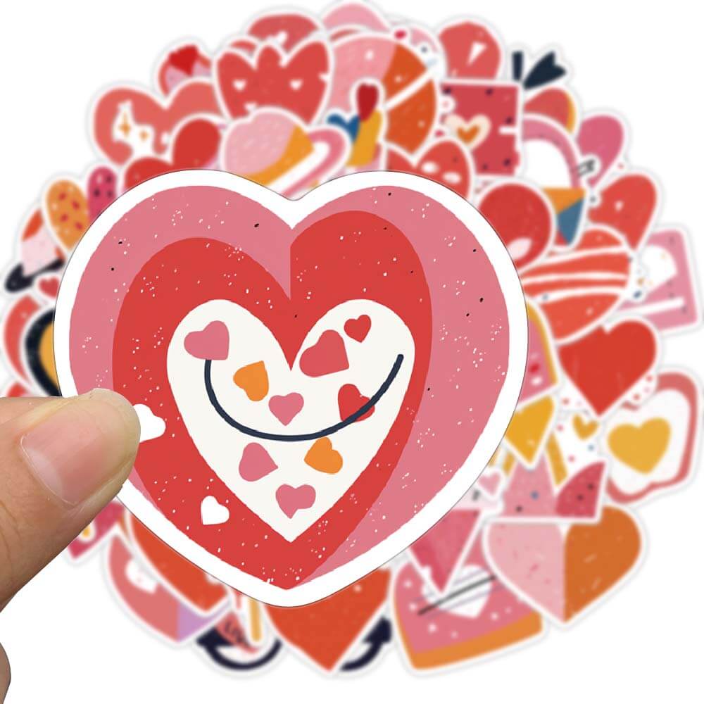 [Large stickers]50PCS Cute Cartoon Love Heart Stickers Kawaii Candy ...