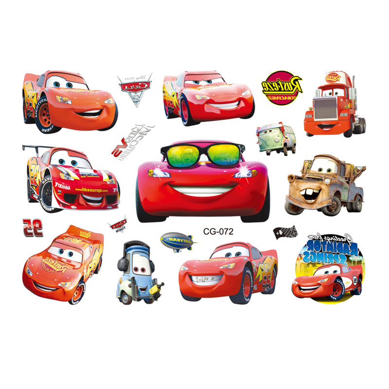 1PCS Car Story McQueen Disposable Tattoo Sticker 10.5x15.5cm Children's ...