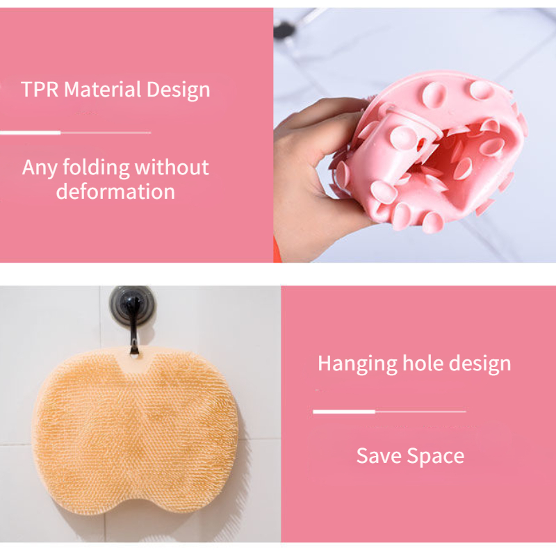 Exfoliating Shower Massage Scraper Bathroom Non-slip Bath Mat Back ...