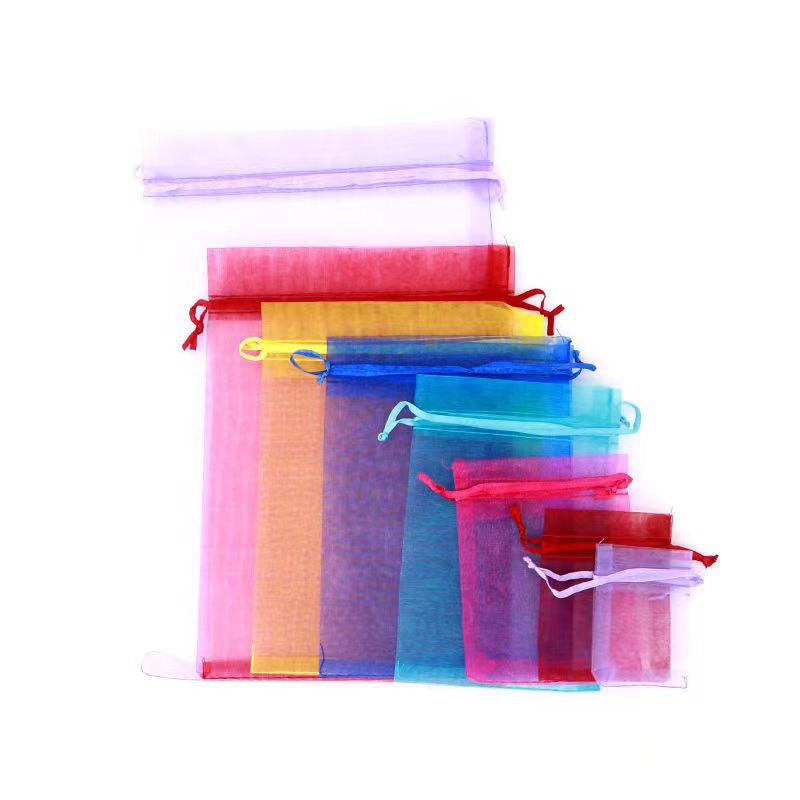 Sheer Organza Bags, White Wedding Favor Bags with Drawstring, Jewelry ...