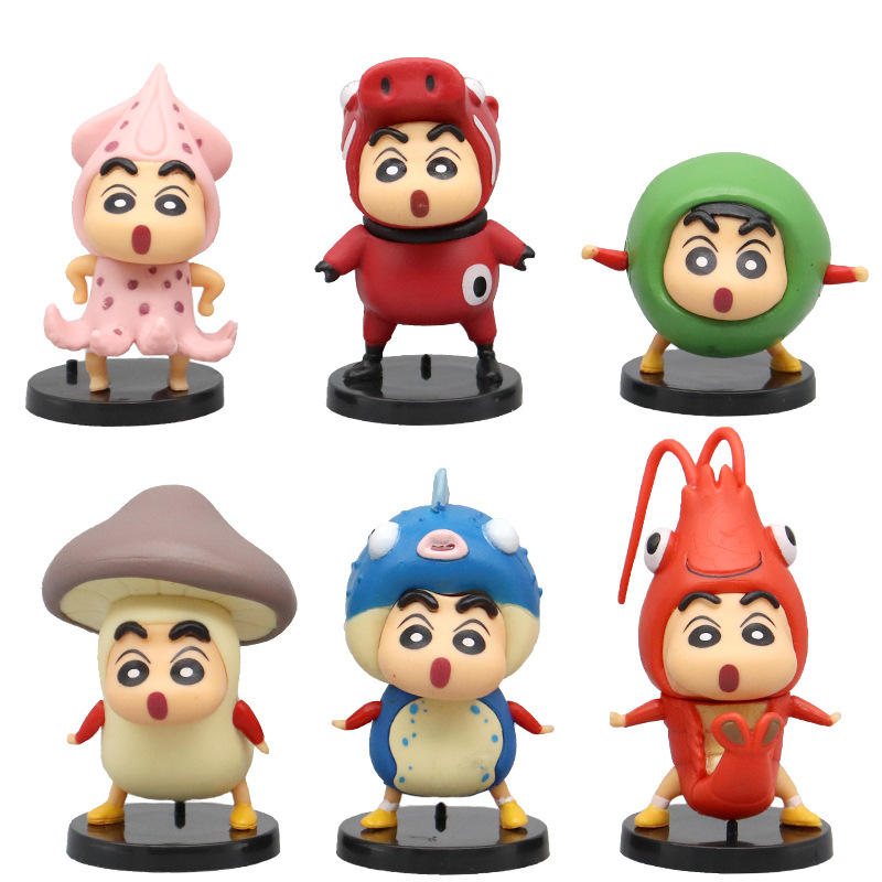 6Pcs/8Pcs/Set 7.5cm Anime Crayon Shin-chan Figure Nohara Shinnosuke ...