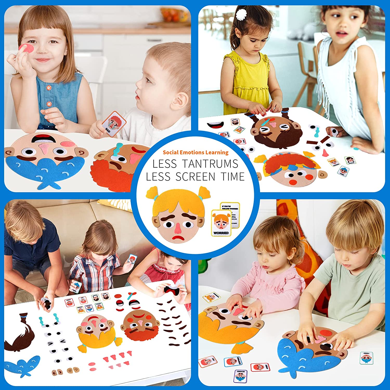 Kids Social Emotional Learning Busy Board with Emotion Cards for Faces ...