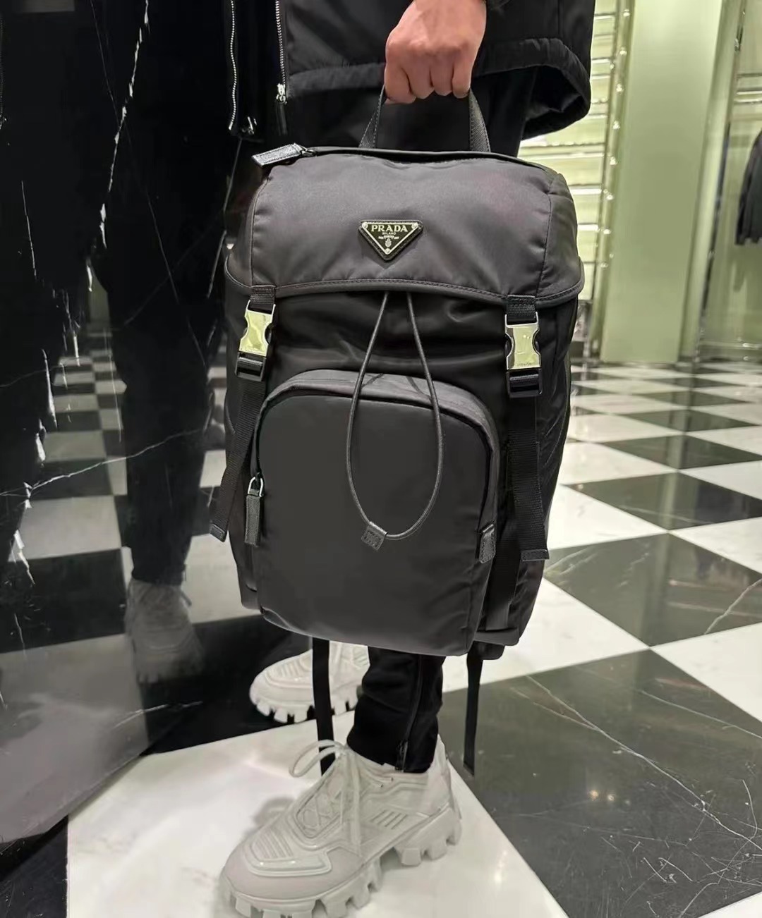 Drawstring Nylon Backpack Unisex Western Style Large Capacity Travel ...