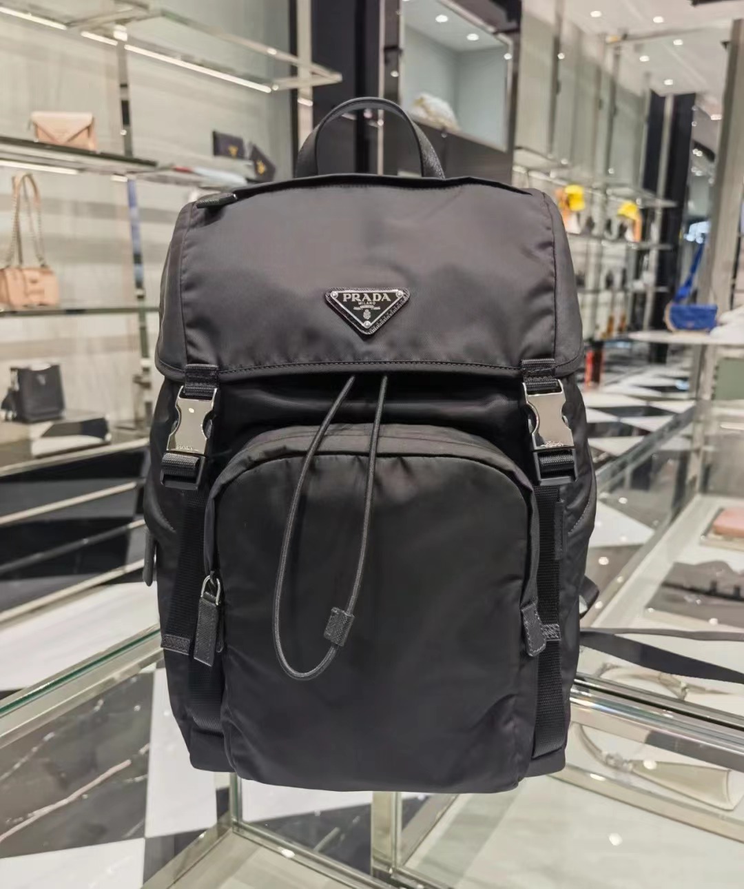 Drawstring Nylon Backpack Unisex Western Style Large Capacity Travel ...