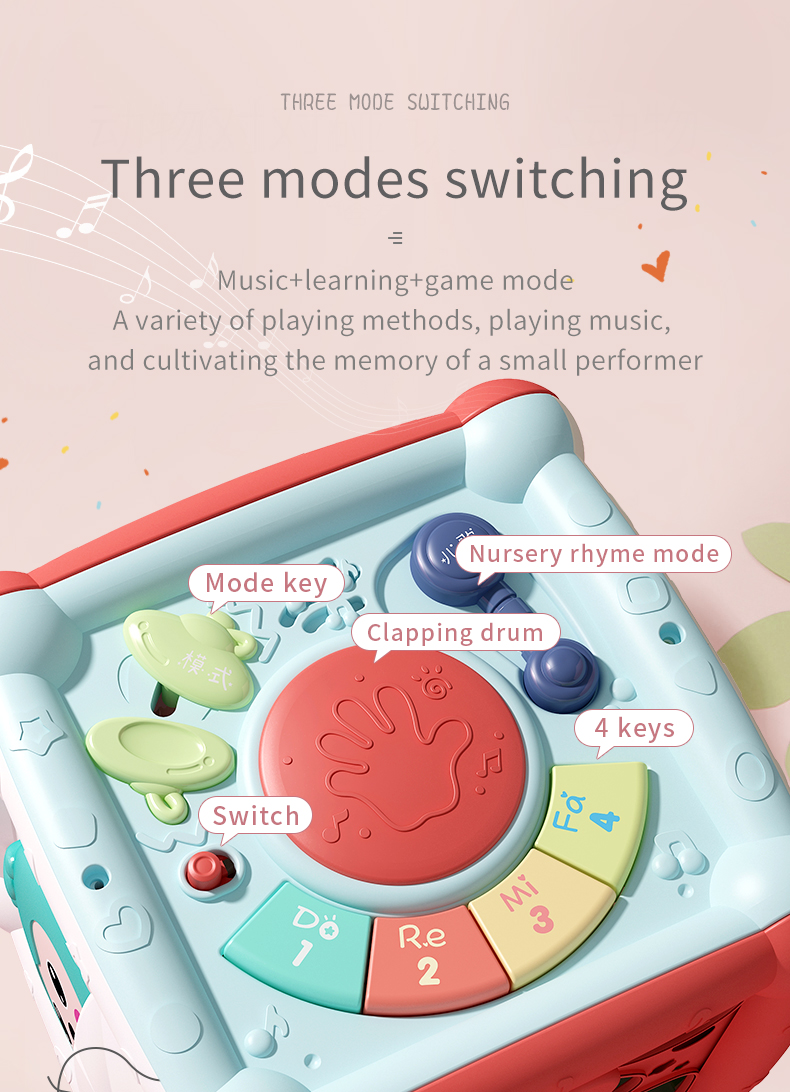 Baby Multi-Function Musical Toy Six-Sided Hand Drum Knocking Piano ...