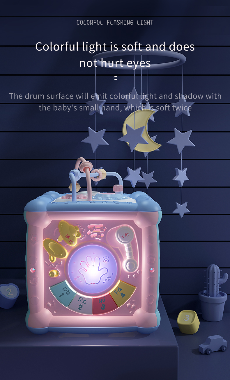 Baby Multi-Function Musical Toy Six-Sided Hand Drum Knocking Piano ...