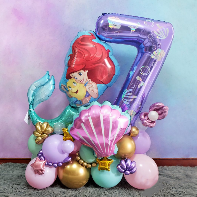 26 pcs/set ocean mermaid themed princess little mermaid Ariel foil ...