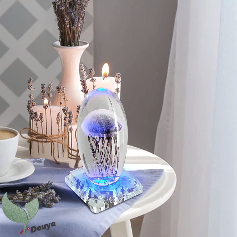 Crystal LED Light Base,4 Colors LED Display Plate with Button Battery ...