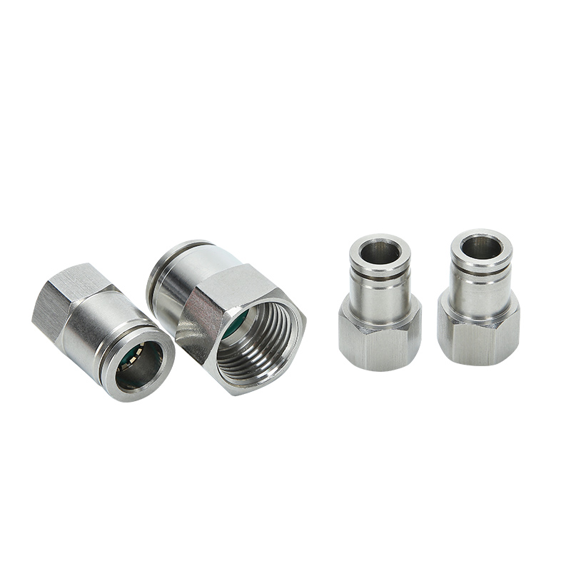304 Stainless Steel PCF Pneumatic Female Connector 4mm 6mm 8mm 10mm ...