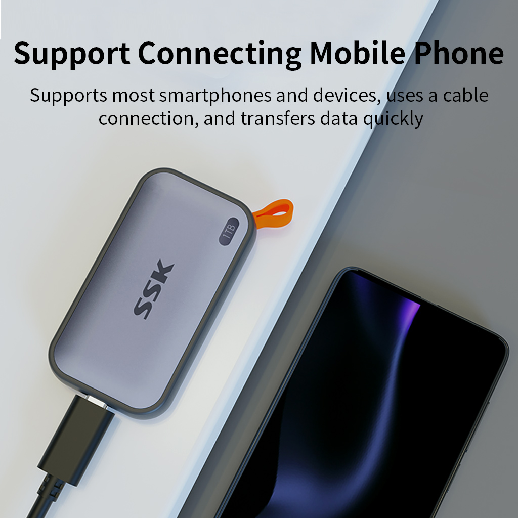 SSK 1050MB/s External Portable SSD 1TB USB3.2 Gen2 External Solid State Drive 250G USB C SSD 2TB ...