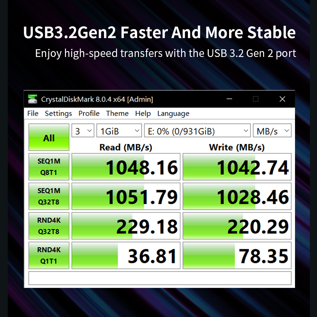 SSK 1050MB/s External Portable SSD 1TB USB3.2 Gen2 External Solid State ...