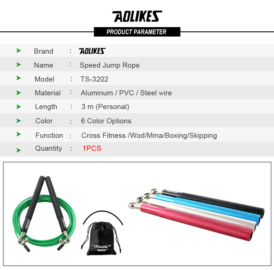 AOLIKES 1PCS Crossfit Speed Jump Rope Professional Skipping Rope For ...