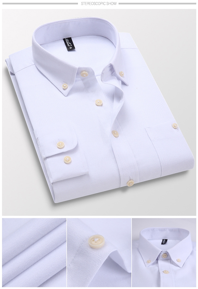 Fashion Men Business Shirt Long Sleeve Formal Shirts Comfortable ...