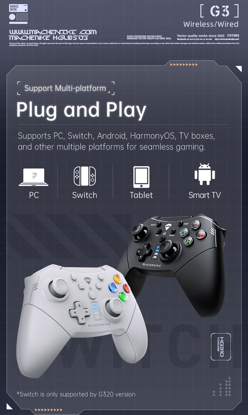 Machenike G3 gaming controller gamepad backlit buttons plug and play ...