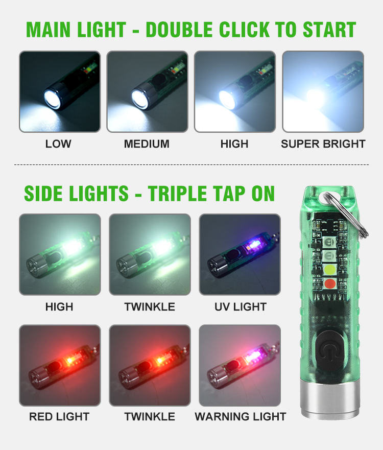 S11 FY11 Mini LED Flashlight Rechargeable Keychain Flashlights Portable ...