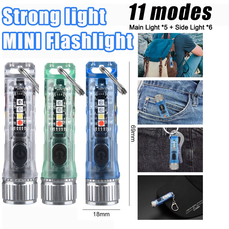 S11 FY11 Mini LED Flashlight Rechargeable Keychain Flashlights Portable ...
