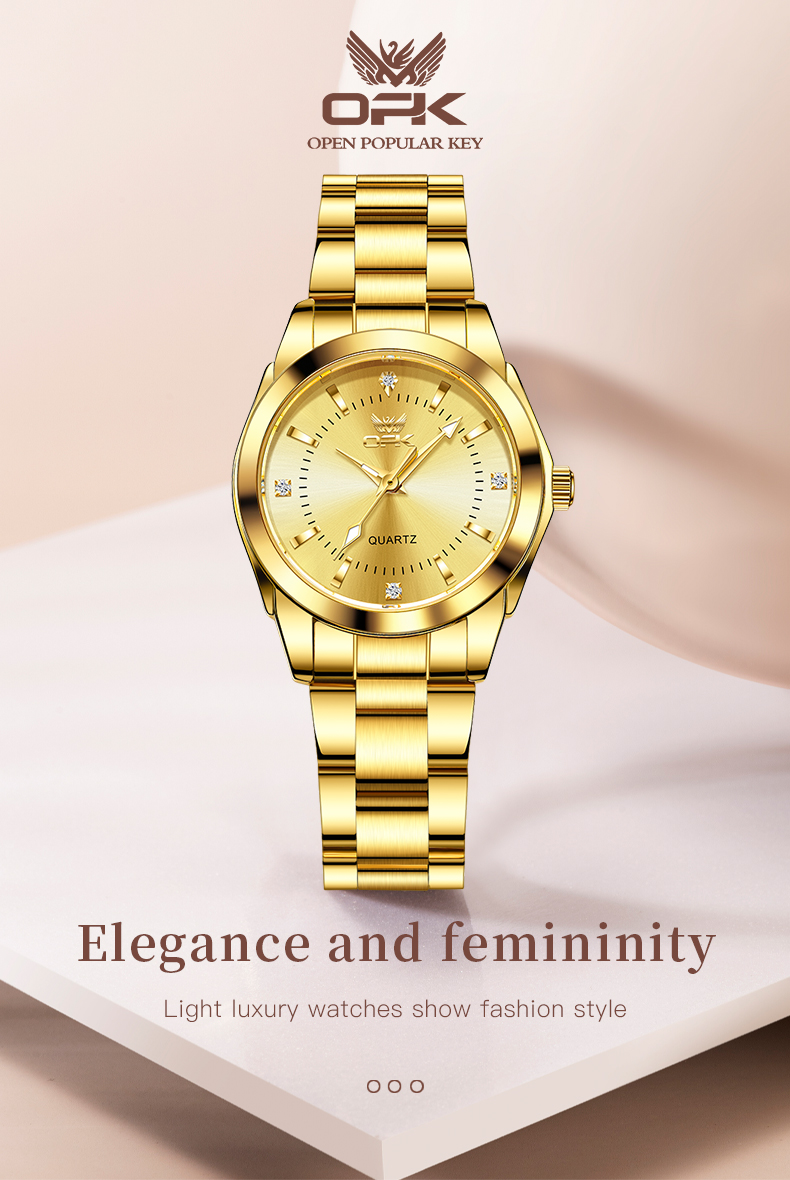 OPK Watch For Women Waterproof Original Stainless Steel Quartz Fashion ...