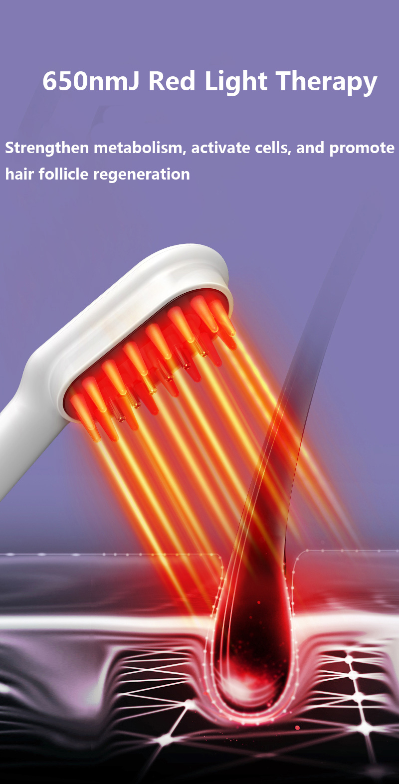 Electric Scalp Applicator Liquid Comb For Hair Growth Red Blue Light ...