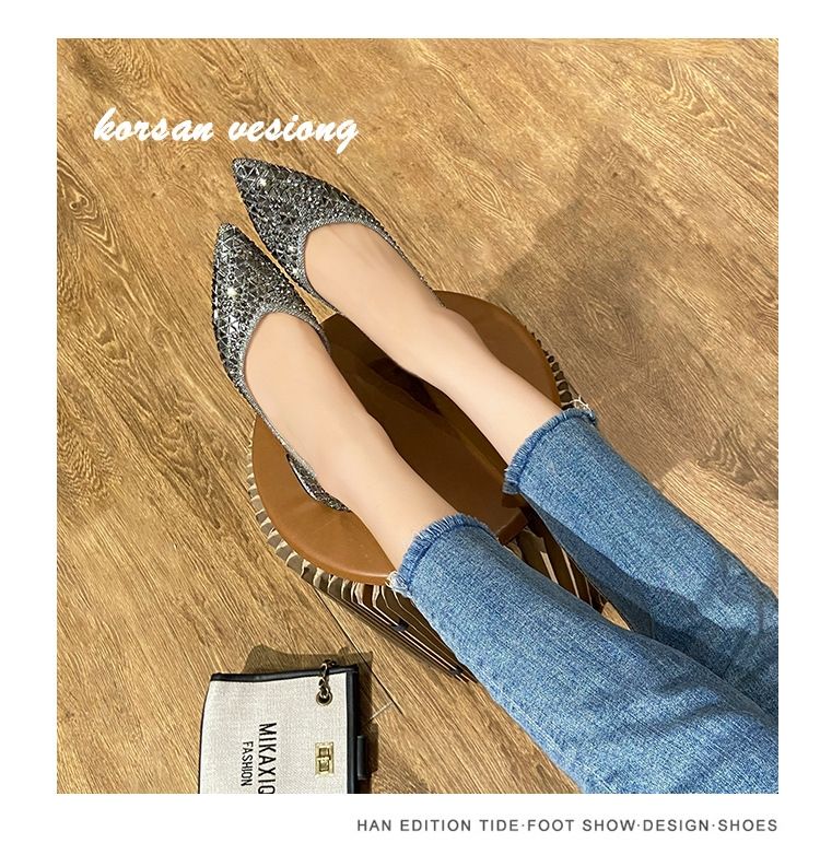 3 CM Thick heel Shoes Pressure Drilling Large size Single Shoes Women's ...