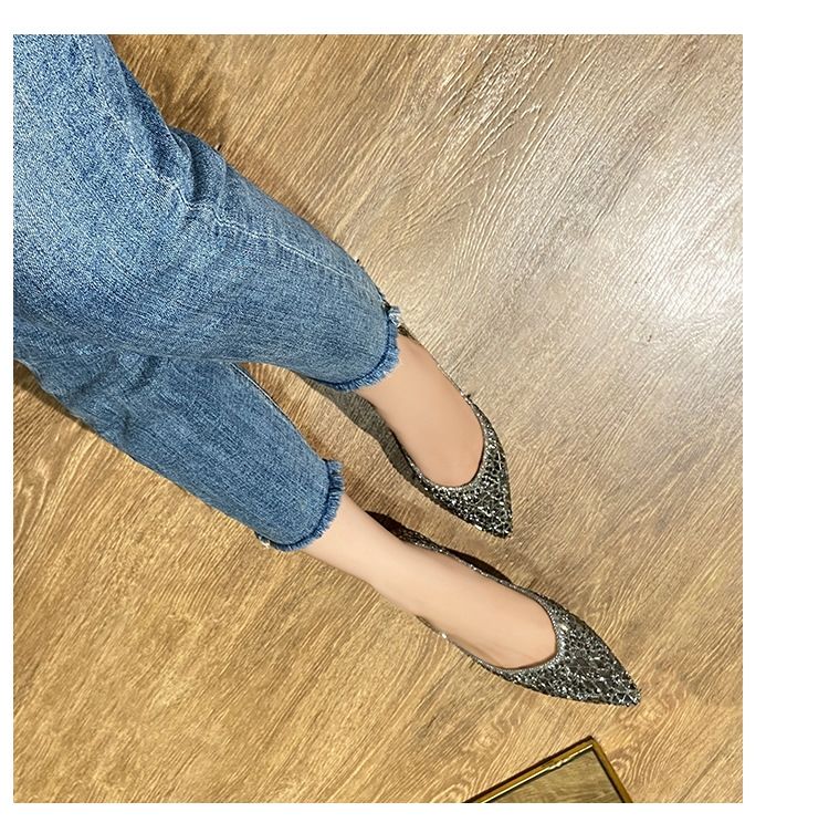 3 CM Thick heel Shoes Pressure Drilling Large size Single Shoes Women's ...