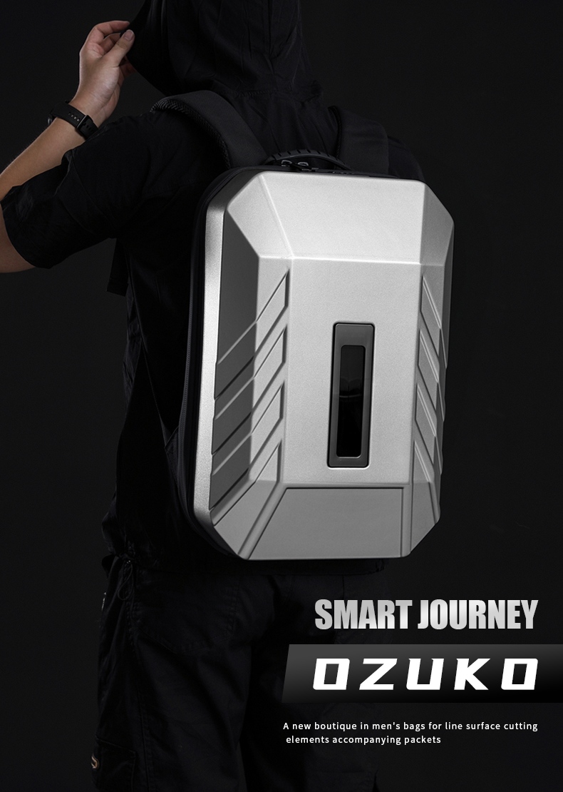 OZUKO Men Large Capacity Backpack With LED Anti-theft Laptop Bag USB ...