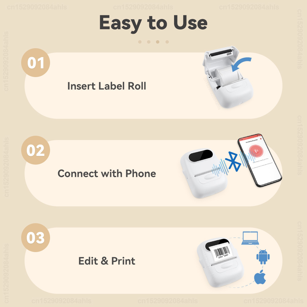 Marklife P50 Barcode Label Printer Labeling Maker Machine Mini Portable Bluetooth Label Stickers ...