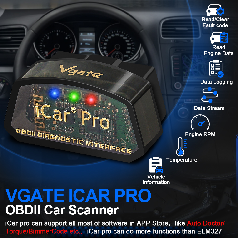 Vgate iCar Pro ELM327 OBD2 Scanner for Car and Motorcycle Torque ...
