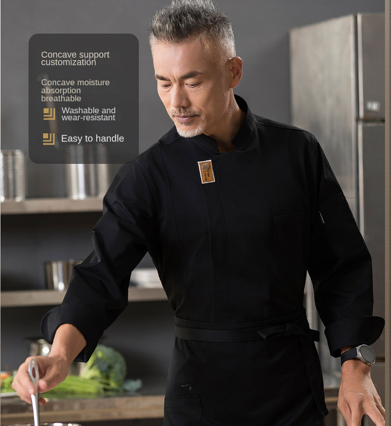 Chef Workwear Long Sleeve Male Restaurant Chef Hotel Chef Uniform Baker ...