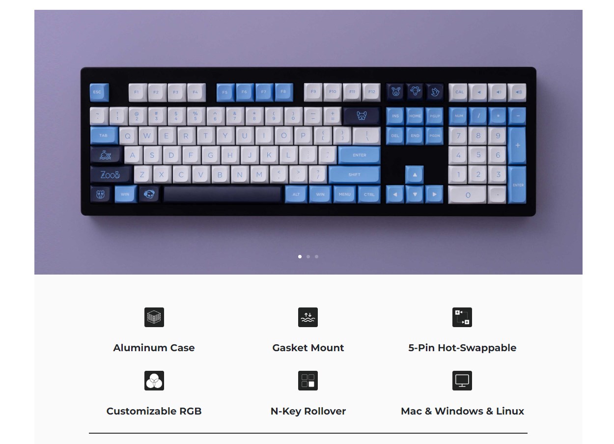 MonsGeek M5 RGB Hot-swappable Wired Mechanical Keyboard DIY Kit with ...