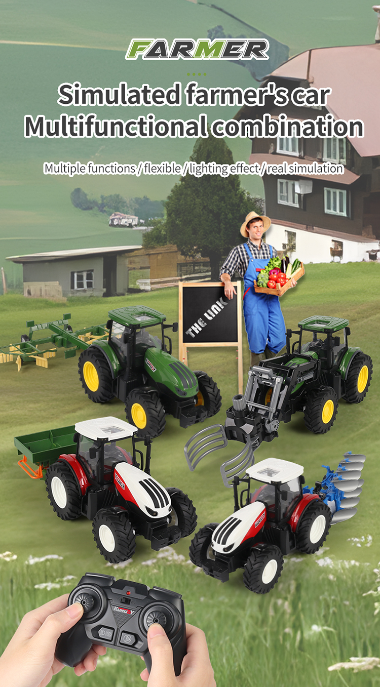 Alloy RC Farm Tractor Truck Remote Control Farming Machine Car Truck ...