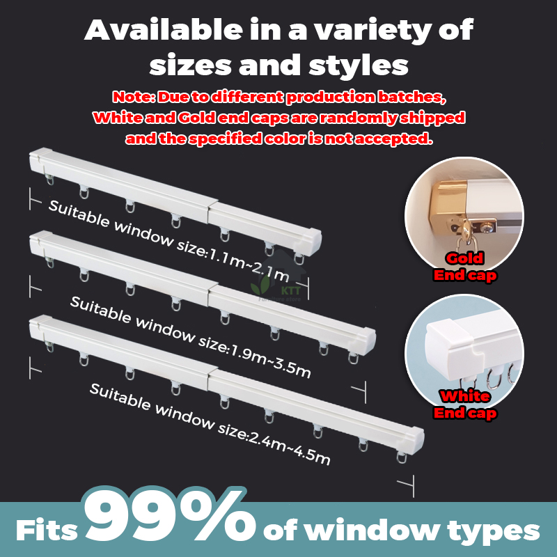 Curtain track rail Curtain rod extendable Adjustable Curtain Track ...