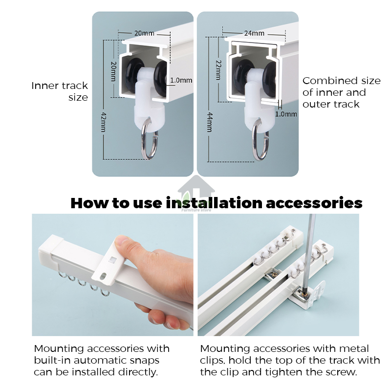 Curtain track rail Curtain rod extendable Adjustable Curtain Track ...