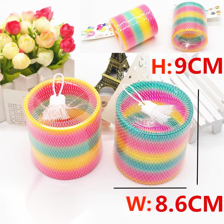8.6x9CM Colourful Rainbow Circle Rainbow Spiral Spring Coil Magic ...