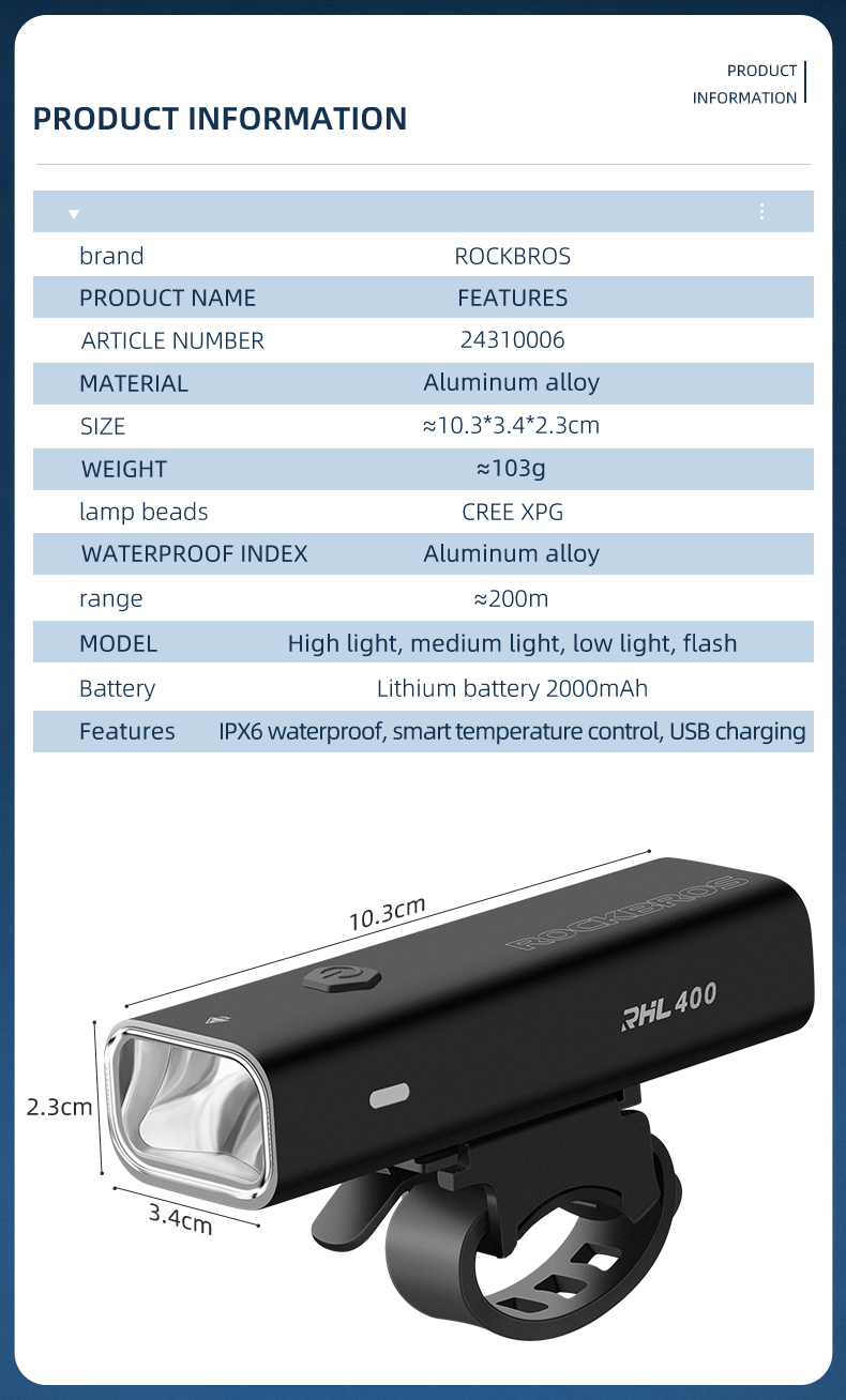 【SG Delivery】ROCKBROS Bike Light Waterproof 200/400/800/1000/1500 Lumen ... 【SG Delivery】ROCKBROS Bike Light Waterproof 200/400/800/1000/1500 Lumen ...