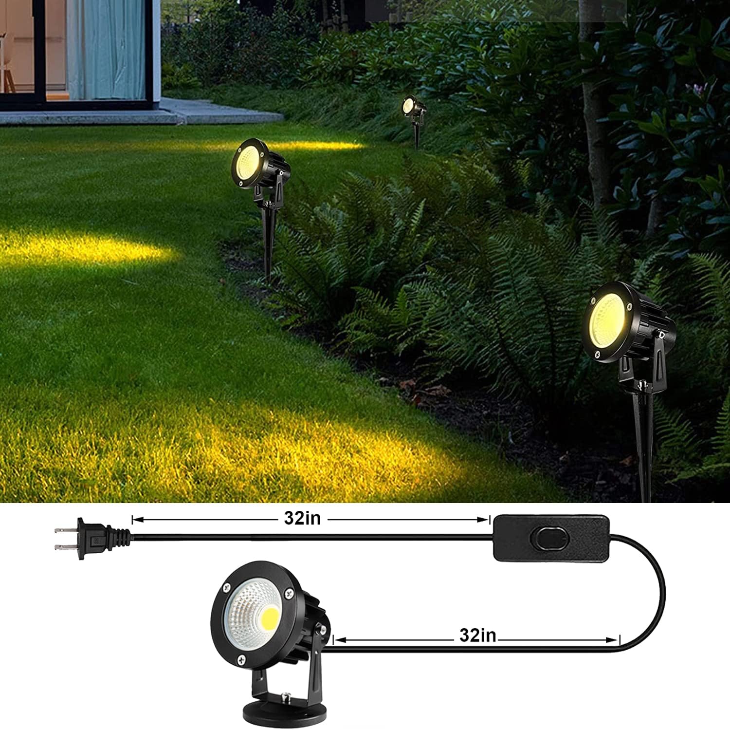Led Spotlights Outdoor, Warm White 10W Spot Lights Indoor,120V Ceiling ...