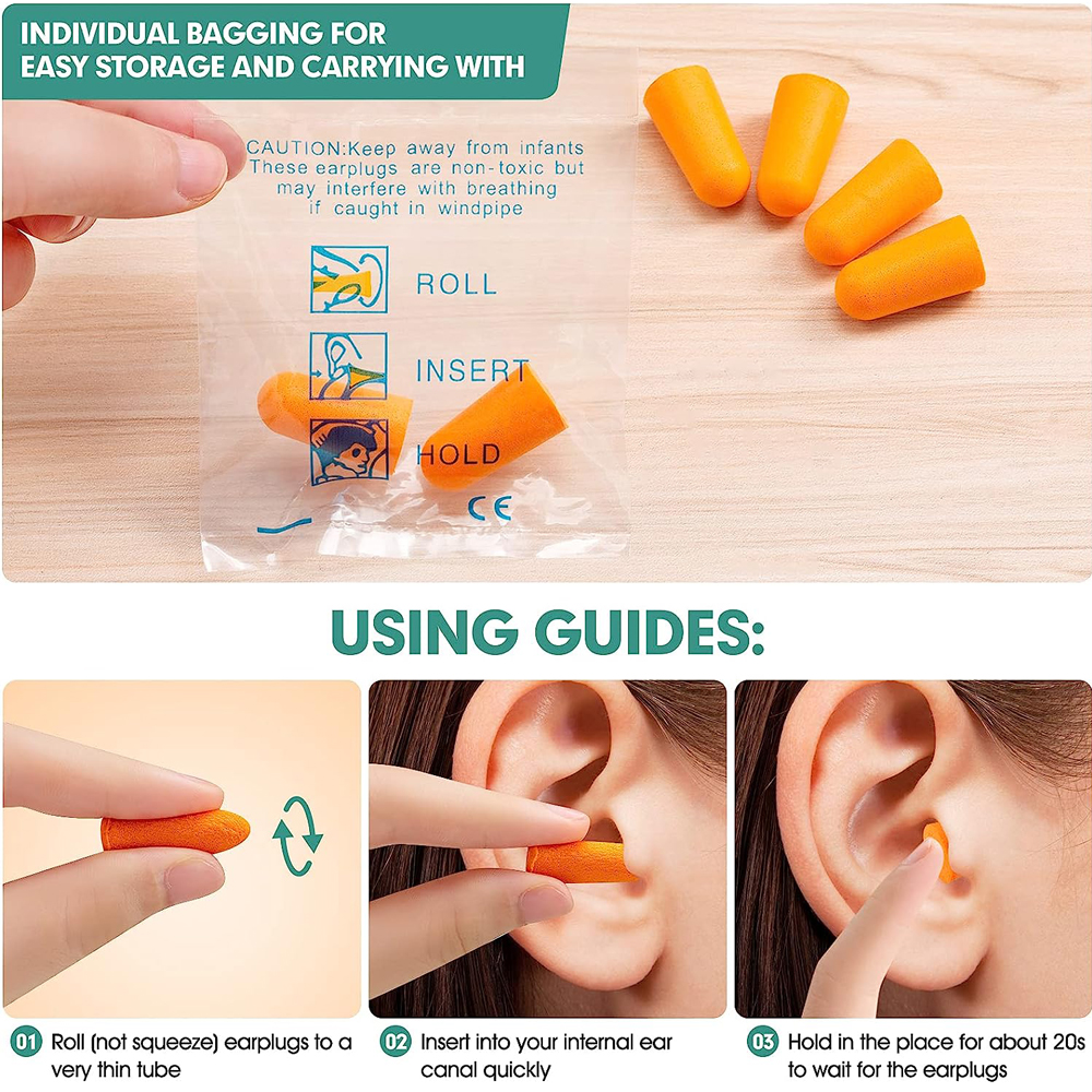 20/40/60/100 Pairs Earplugs for Noise Canceling Ear Plugs for Sleep ...