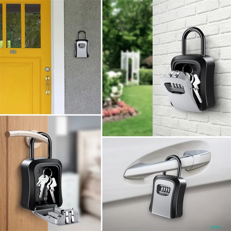 KIPRUN Key Lock Box, 4 Digit Combination Wall Mount Key Storage Box, 4. ...