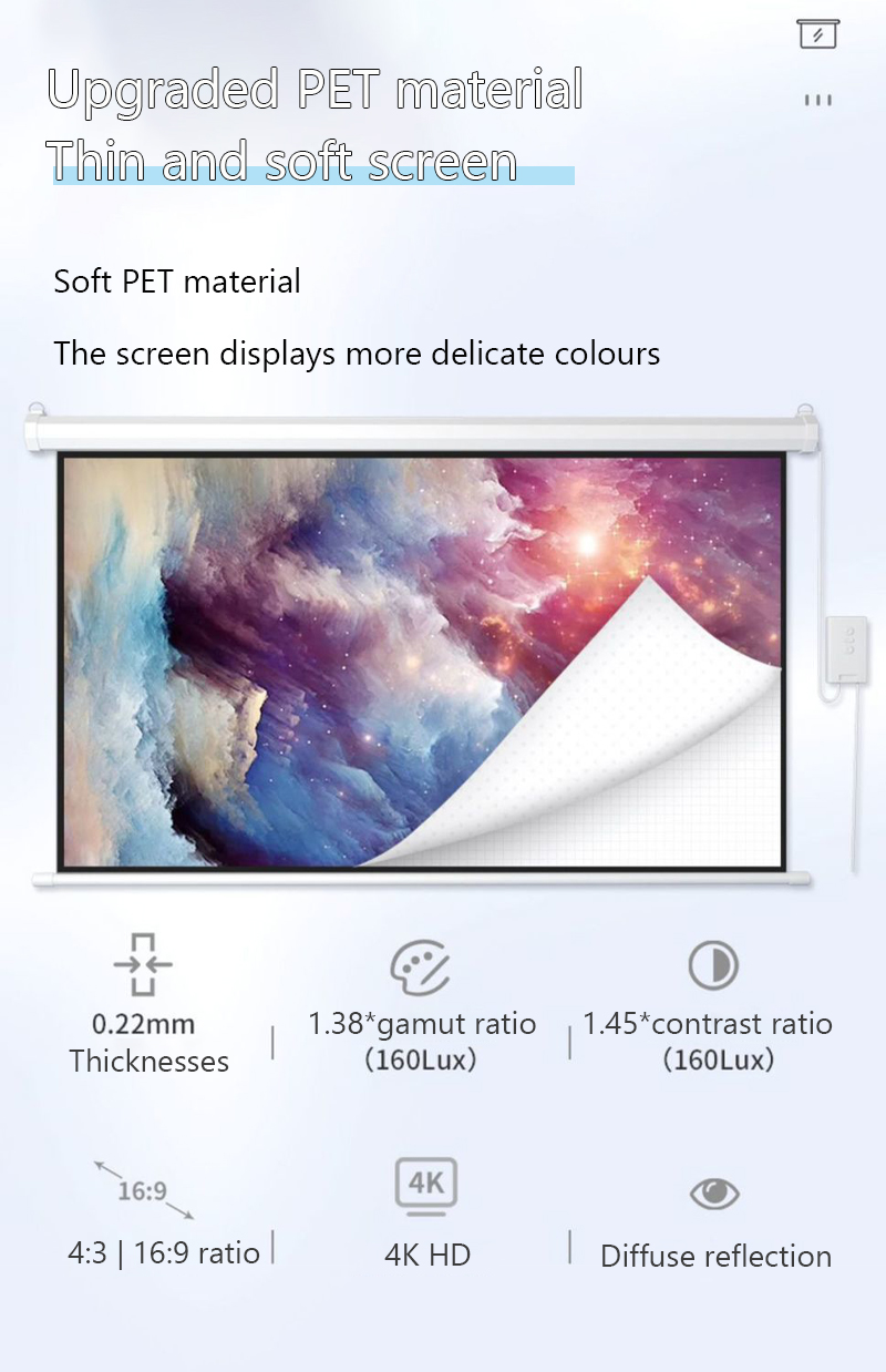 projection screen Electric home HD ultra-clear projection curtain 3D ...